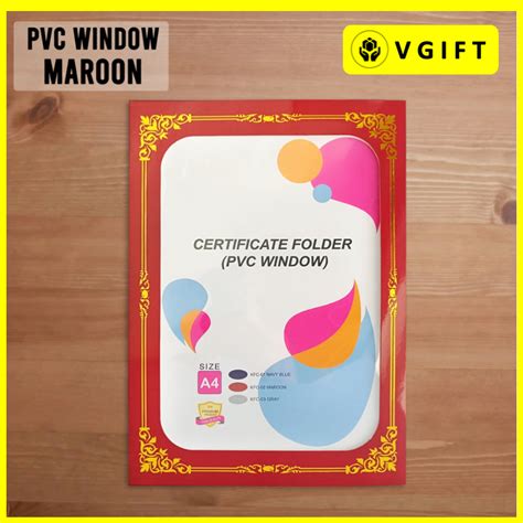 A4 Certificate Holder Hard Cover With Gold Border Card Board Folder