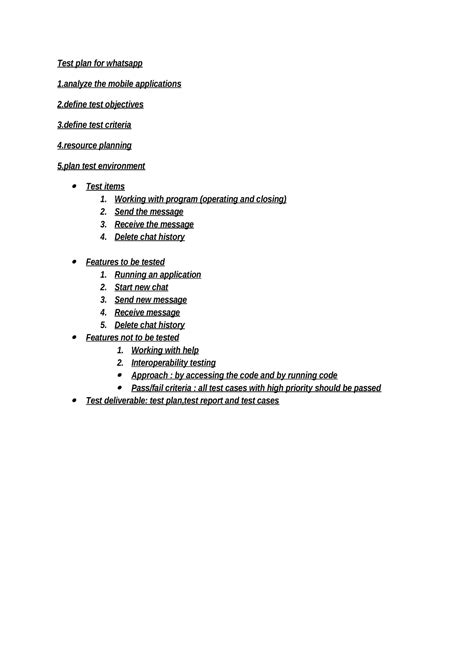 Test Plan For Whatsapp Working With Program Operating And Closing 2 Send The Message 3