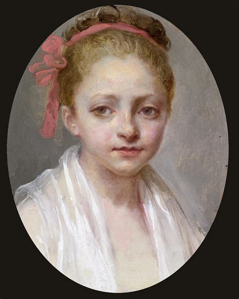 Portrait Of A Girl Wearing A White Chemise Painting By Attributed To