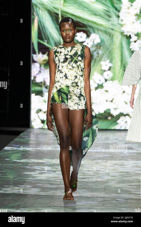 A Model Walks On The Catwalk During The Caterina Moro Springsummer
