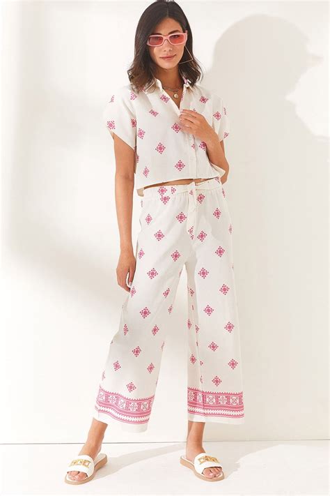 Olalook Zweiteiler Rosa Relaxed Fit Trendyol
