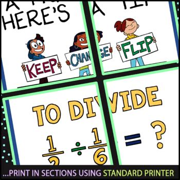 Keep Change Flip Dividing Fractions BIG Poster Standard Or Poster Printer