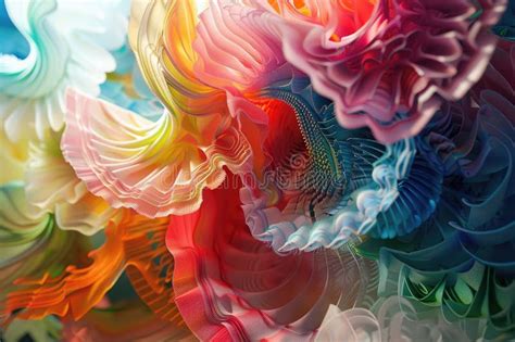 3d Three Dimensional Abstract Background With Neon Colors Stock Illustration Illustration Of