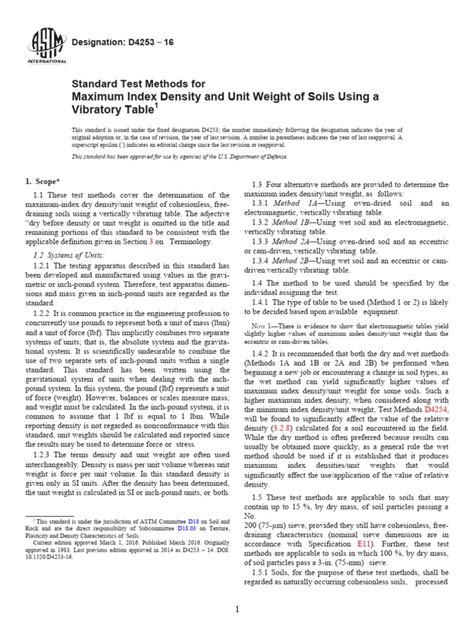 Astm D4253 16 Maximum Index Density And Unit Weight Of Soil Using A