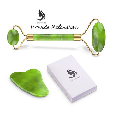 Buy Jade Roller And Gua Sha Set For Face 100 Authentic Natural Jade