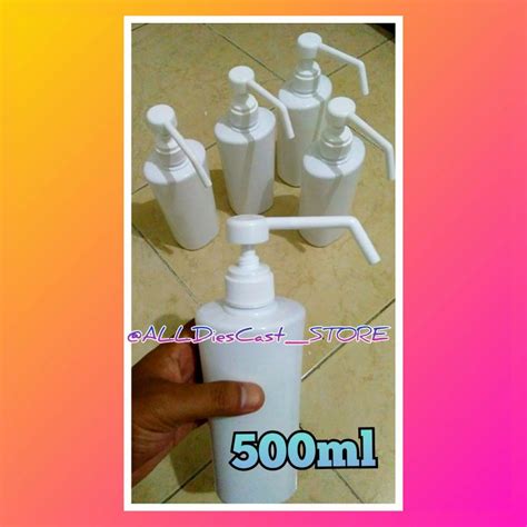 Jual Botol Lonjong 500ml Dan Pompa Belalai Spray Cocok Untuk Tempat