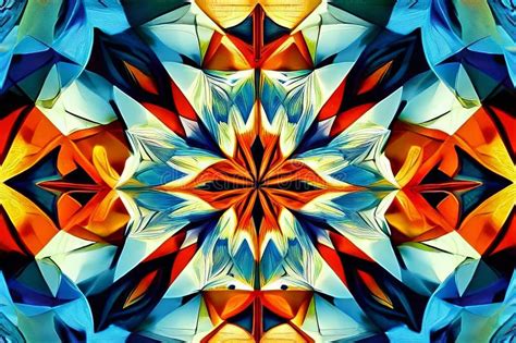 multiple exposure kaleidoscope overlapping geometric patterns in stock