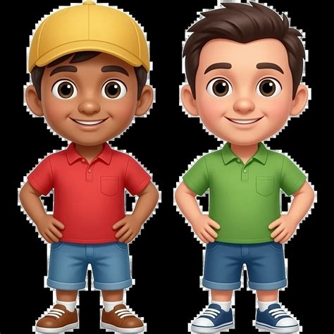 Motu Patlu Cartoon Character Standing Together Emoji Emoji Ai Emoji