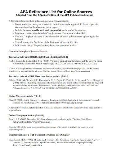 17 APA Reference Page Examples To Download