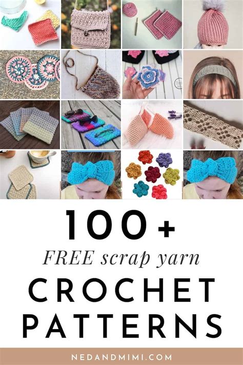 100 Free Crochet Patterns For Scrap Yarn Ned Mimi