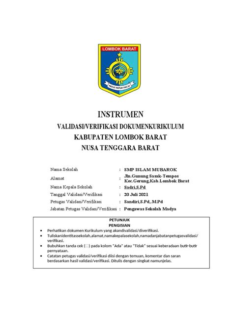 Strumen Verifikasi Validasi Pdf