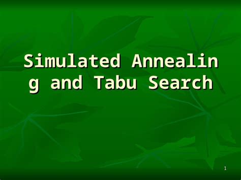 ppt simulated annealing and tabu search dokumen tips