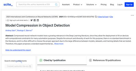Citation Report Model Compression In Object Detection