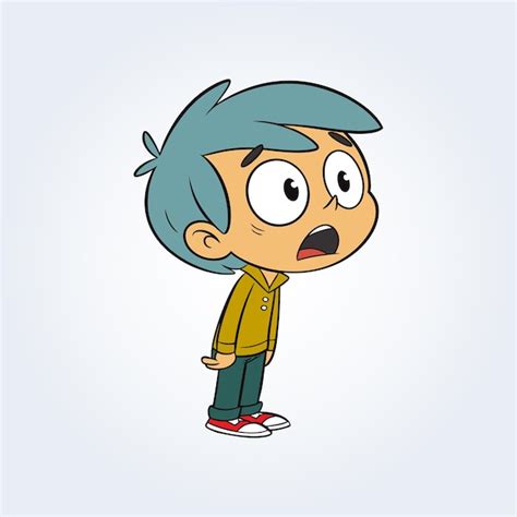 Cartoon Jongen Verdrietig Gezicht