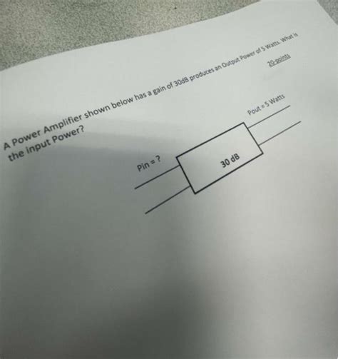 Solved A Power Amplifier Shown Below Has A Gain Of 30db
