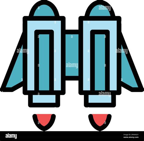 Boost Jetpack Icon Outline Vector Speed Rocket Future Success Color