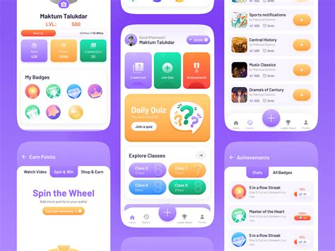 gamiz gamification ui kit quiz app by asiq m for netro systems on