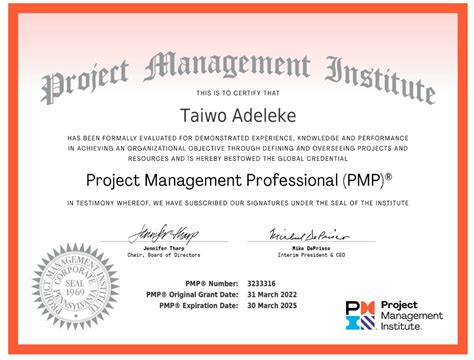 Taiwo Adeleke Mba Pmp® On Linkedin Pmp Certified