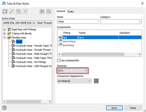 Diameter In The Tube And Pipe Styles Is Showing Inch Instead Of Mm In Inventor
