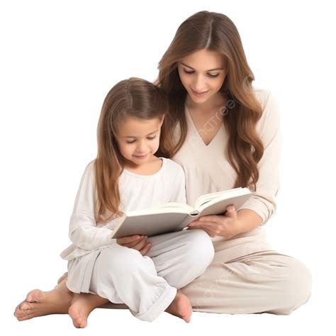 Madre Leyendo Un Libro Para Su Hija PNG Madre Leer Libro PNG Imagen