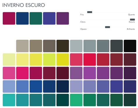 Especial Cartela De Cores Inverno Escuro Fixbitt Cores Do Inverno