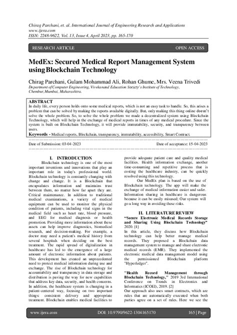 Pdf Medex Secured Medical Report Management System Using Blockchain