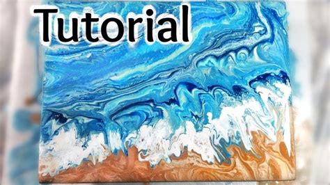 7 How To Paint Ocean Waves And A Beach In A Dirty Pour Fluid Acrylic