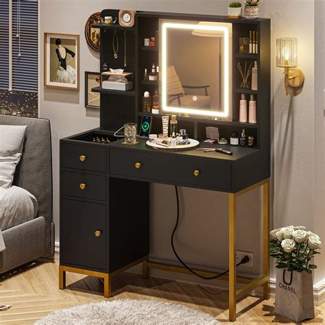 Buy Viagdo Makeup Vanity With Lights Vanity Desk With Openable Mirror