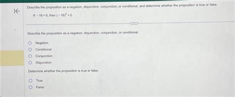 Solved K Describe The Proposition As A Negation