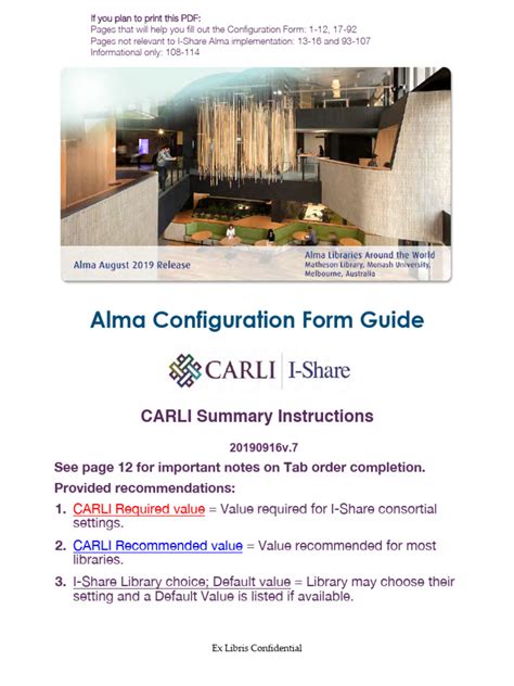 Carli Alma Config Form Guide Final Pdf Microsoft Excel Libraries
