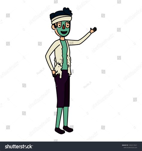 Sombie Man Halloween Costume Character Stock Vector Royalty Free
