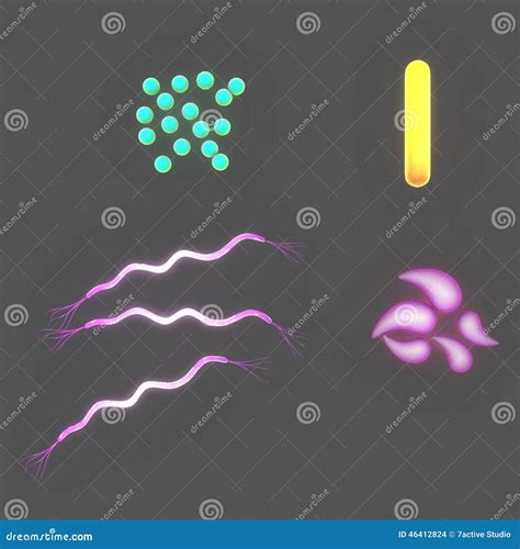 Bacteria Of Different Shapes Stock Illustration Illustration Of