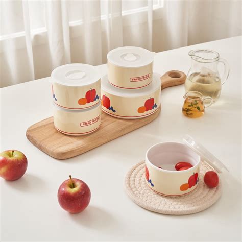 밀폐용기·반찬통 프레시후르츠 도자기 밀폐용기 4조 세트 오늘의집 쇼핑