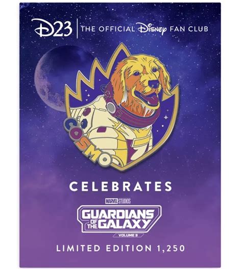 Cosmo Guardians Of The Galaxy Vol 3 D23 Gold Member Exclusive Pin