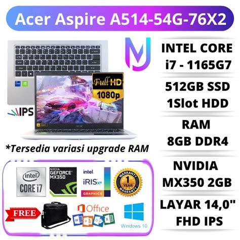 Jual Laptop Gaming Acer Aspire A G X I G Ram Gb Gb Ssd Nvidia Geforce