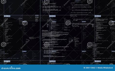 Futuristic Hi Tech Graphic Interface With Digital Code And Data