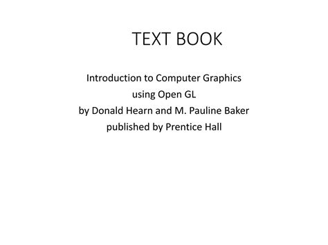 Lec 1 Computer Graphics Ppt Computer Animation Computer Software And Applications