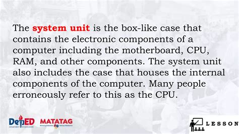 Q Lesson PARTS OF THE SYSTEM UNIT AND THEIR FUNCTIONS Pptx Q Lesson PARTS OF THE SYSTEM UNIT AND THEIR FUNCTIONS Pptx