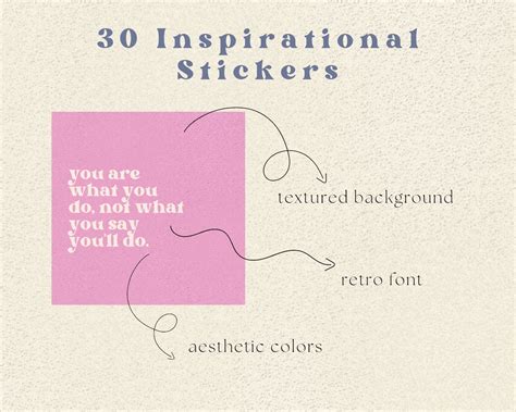 Inspirational Quotes Digital Stickers Retro Goodnotes Stickerbook