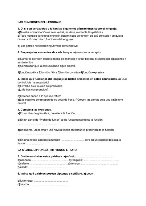 Funciones Del Lenguaje Las Funciones Del Lenguaje Di Si Son