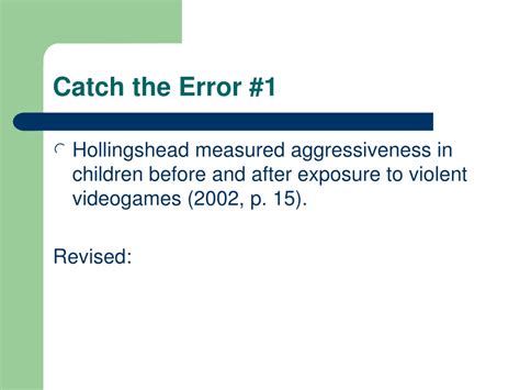 Ppt Find The Citation Error A Quick Quiz On Apa Style Powerpoint