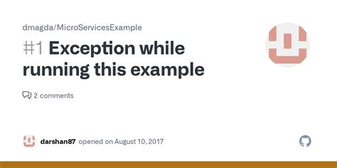 Exception While Running This Example · Issue 1 · Dmagdamicroservicesexample · Github