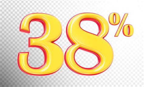 38 Number Red With Yellow 3d Render Graphic By Olsopheap · Creative Fabrica