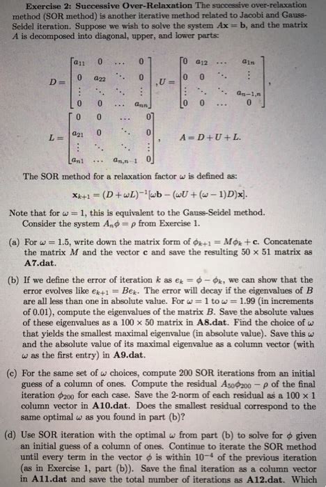 Successive Over Relaxation The Successive