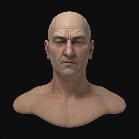 Ultra Realistic Bust 3d Man 8k Pbr Textures Visible Fabric Grain