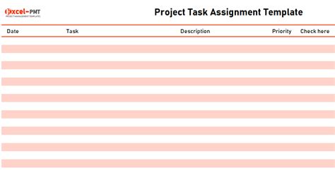 Project Task Assignment Template Project Management Small Business Guide