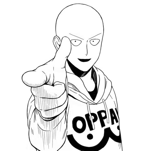 Saitama Wecoloringpage Animes Sheets Getcolorings Mamvic Sketch