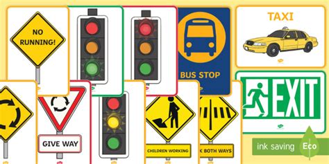 Classroom Road Signs A4 Display Posters