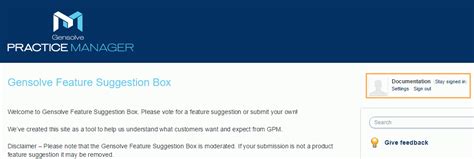 Gpm Nz Support Centre Accessing The Gensolve Feature Suggestion Box