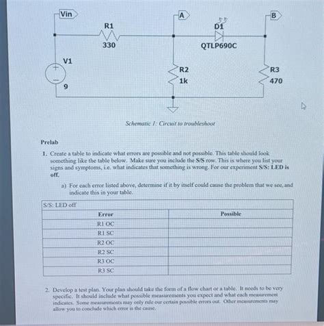 Schematic 1 Circuit To Troubleshoot Prelab 1 Create